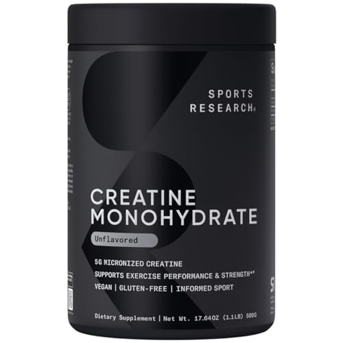 Sports Research Creatine Monohydrate - Gain Lean Muscle, Improve ...