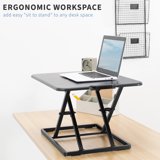 VIVO Black Ultra Slim 26" Desktop Converter, Sit Stand Tabletop Monitor ...