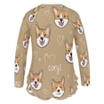 BZSMCE Swimwear Cute Dog Corgi Face Pattern For Long Sleeve One-Piece ...