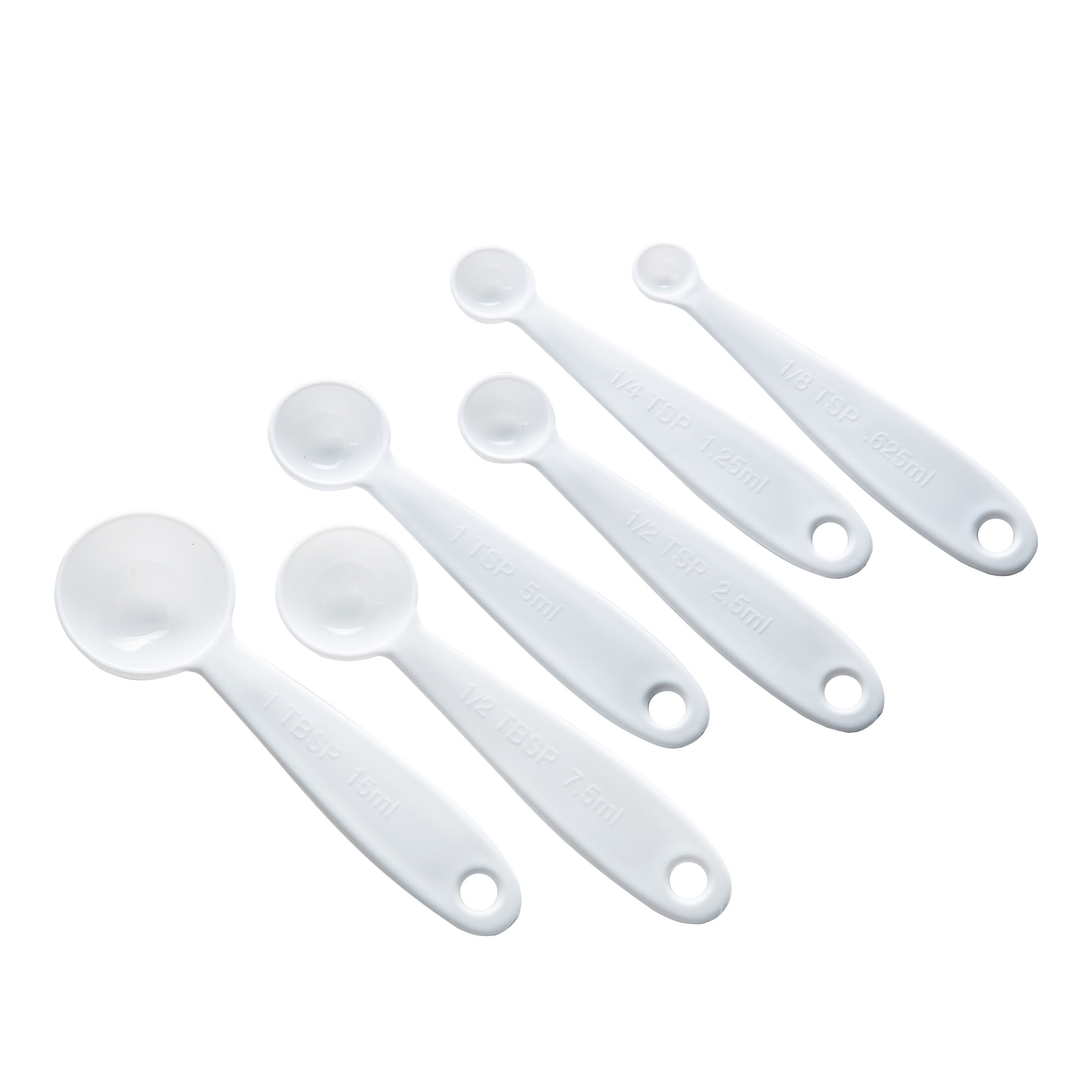 Chef Craft Select Measuring Spoon Set, 6 Piece Set, White - Walmart.com