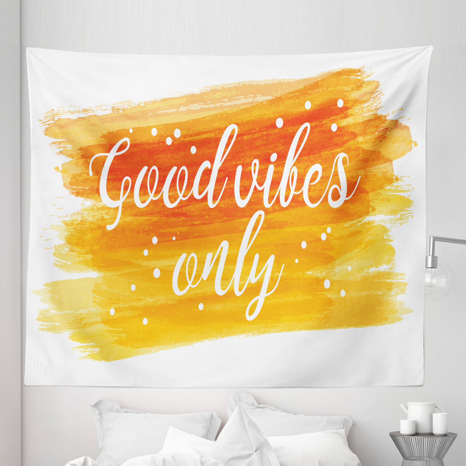 Chill Tapestry, Watercolor Art Modern Calligraphy Message Hand Writing ...