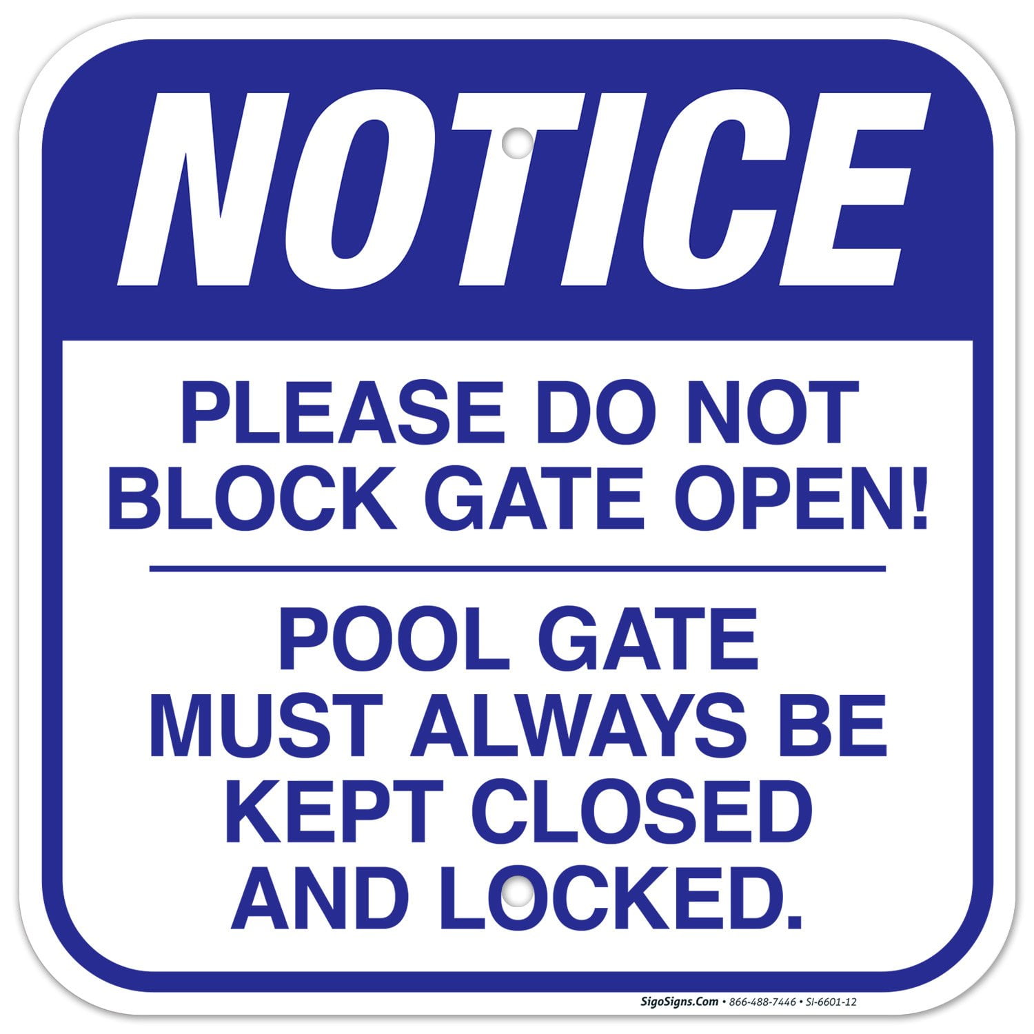 Please Do Not Block Gate Open Sign, Pool Sign, - Walmart.com