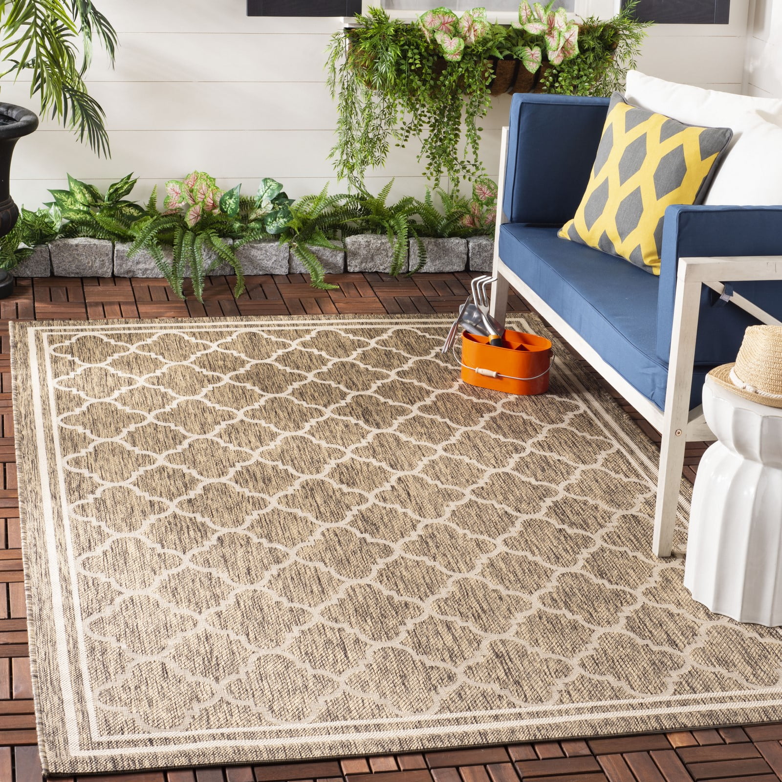SAFAVIEH Courtyard Alina Geometric Indoor/Outdoor Area Rug, 8' x 10 ...