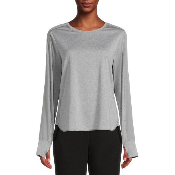 Avia Women's Performance Long Sleeves T-Shirt with Thumb-Hole Cuffs ...