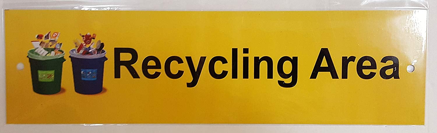 RECYCLING AREA SIGN ( 3x11 -Rust Free Aluminum - ) - Walmart.com