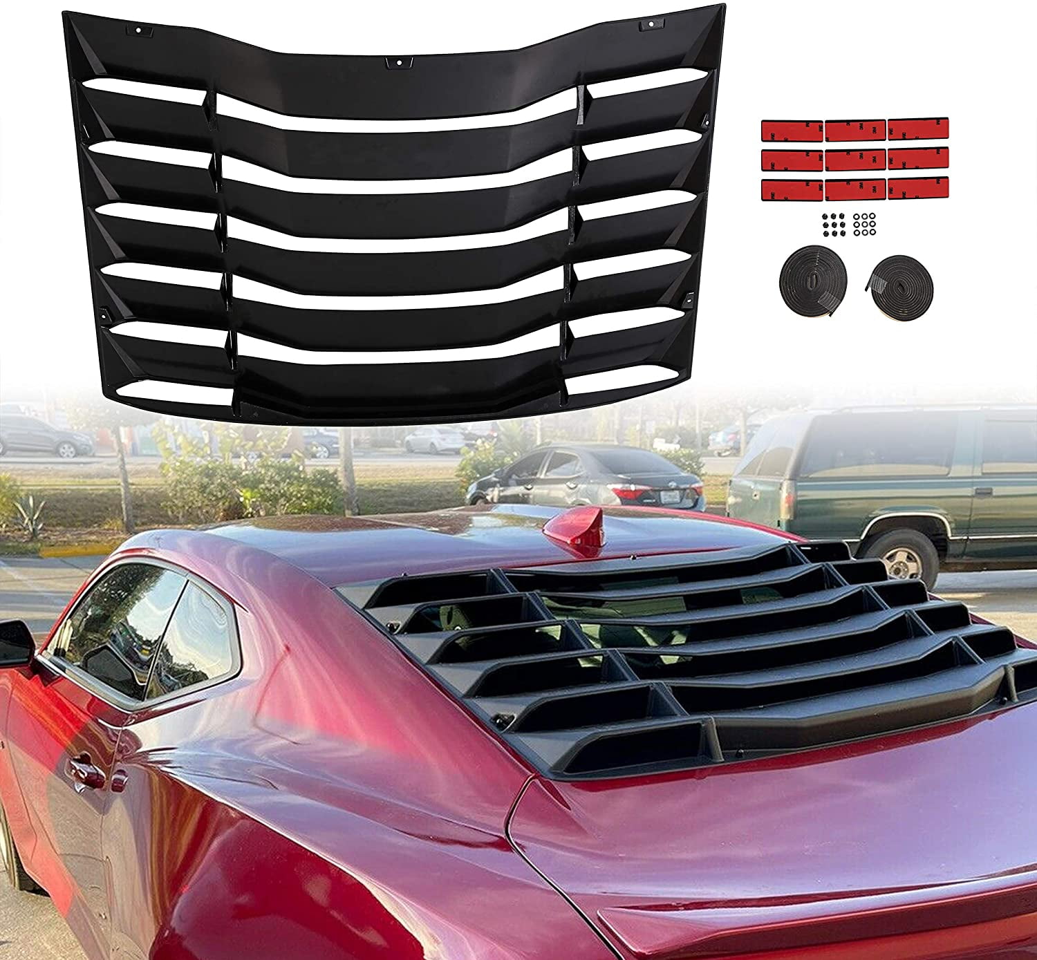 Kojem Chevy Camaro Matte Rear Window Louver Style Windshield Sun Shade ...