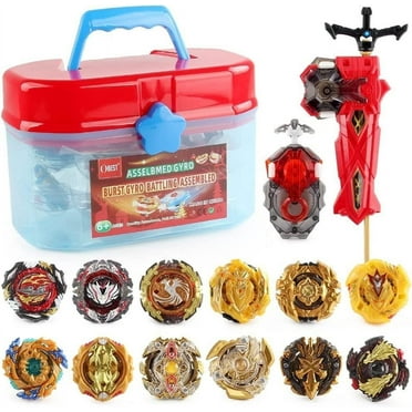Beyblade Burst Gyro Toy Set: 12 Spinning Tops, 3 Launchers, Combat Battling Game with Portable ...