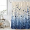 54x78 Inch Shower Curtain Decorative Navy Blue Flowers Bathtub Bath ...