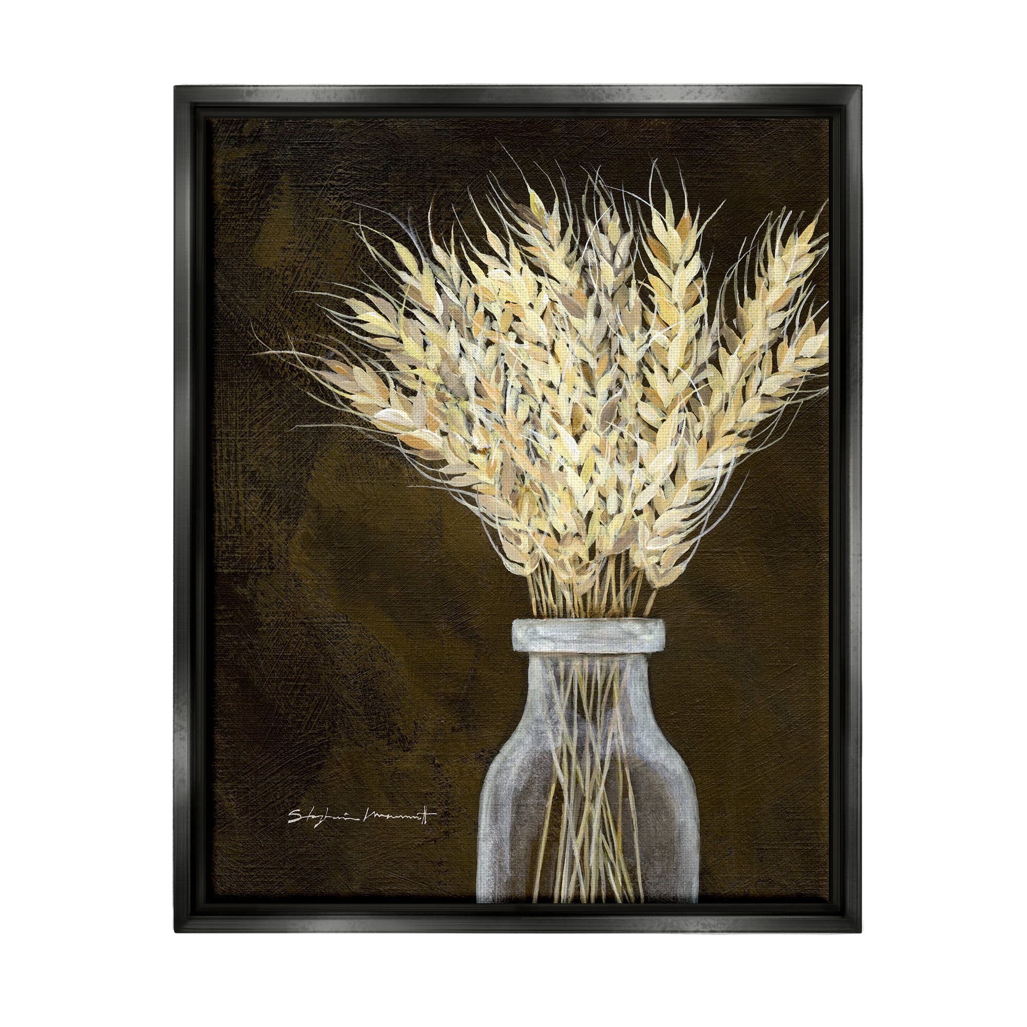 Stupell Wheat Sprigs Rural Earthy Bouquet Botanical & Floral Painting ...