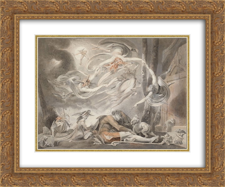 Henry Fuseli 2x Matted 24x20 Gold Ornate Framed Art Print 'The Shepherd ...