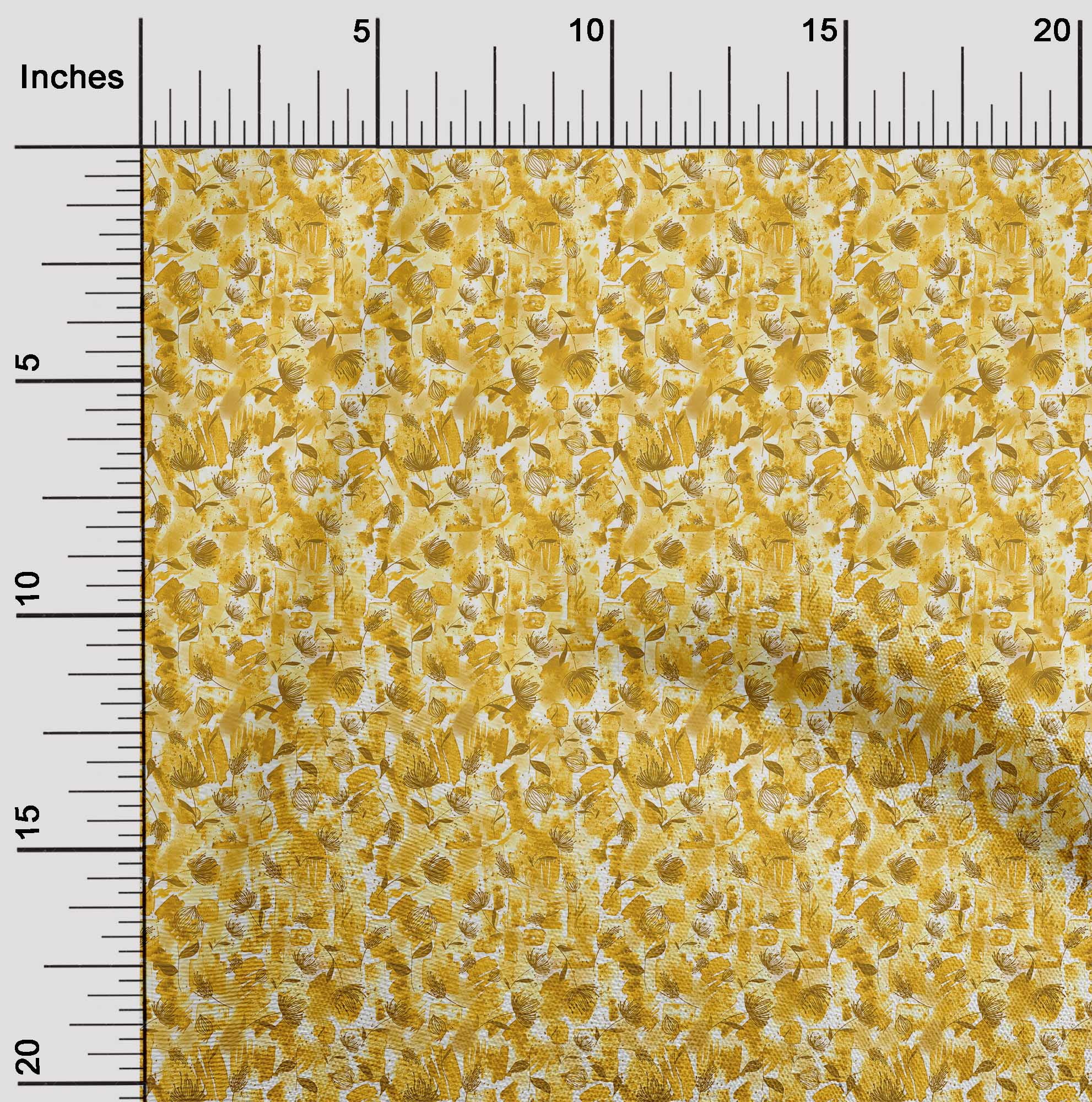 oneOone Silk Tabby Yellow Fabric Florals Fabric For Sewing Printed ...
