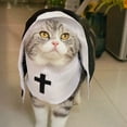 Pet Costume Nun Style Contrast Color Dress Up Cosplay Halloween Dog ...
