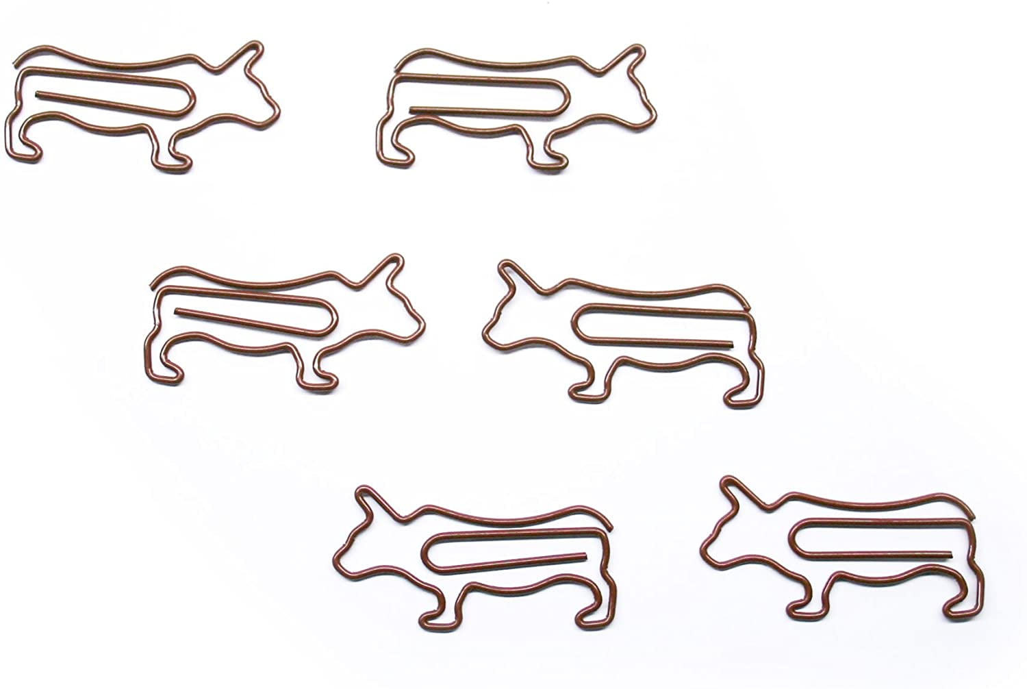 25 Count Brown Cow Shaped Paper Clips, Cow Lover Cute Gifts, Office ...