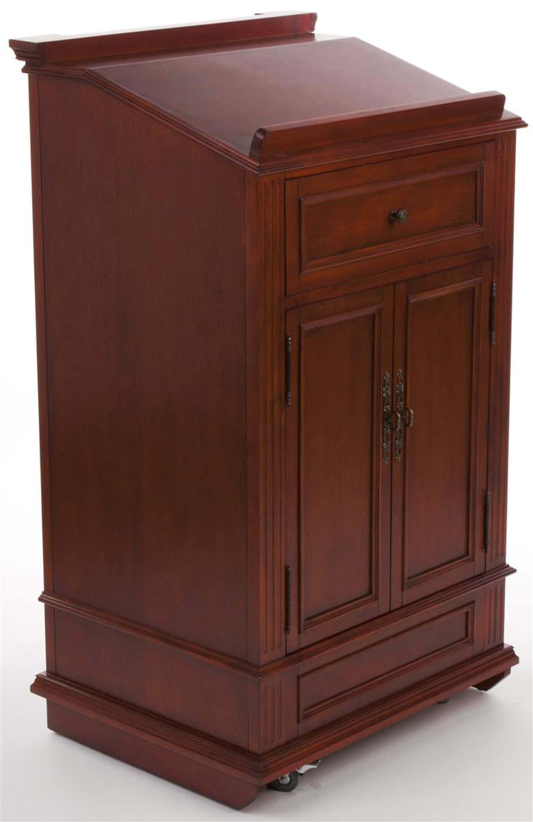 Executive Podium w/Decorative Molding and Cherry Stained Wood Veneer ...