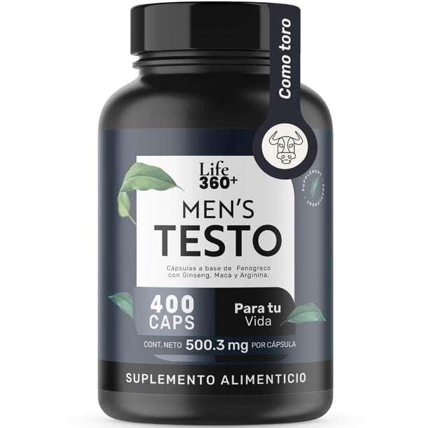 Suplemento LIFE 360+ Negro 400 Cápsulas con Fenogreco, Maca y Ginseng ...