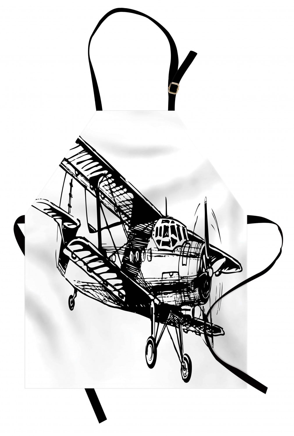 Vintage Airplane Apron Drawing of a Monoplane Sketchy Stylized Ancient ...