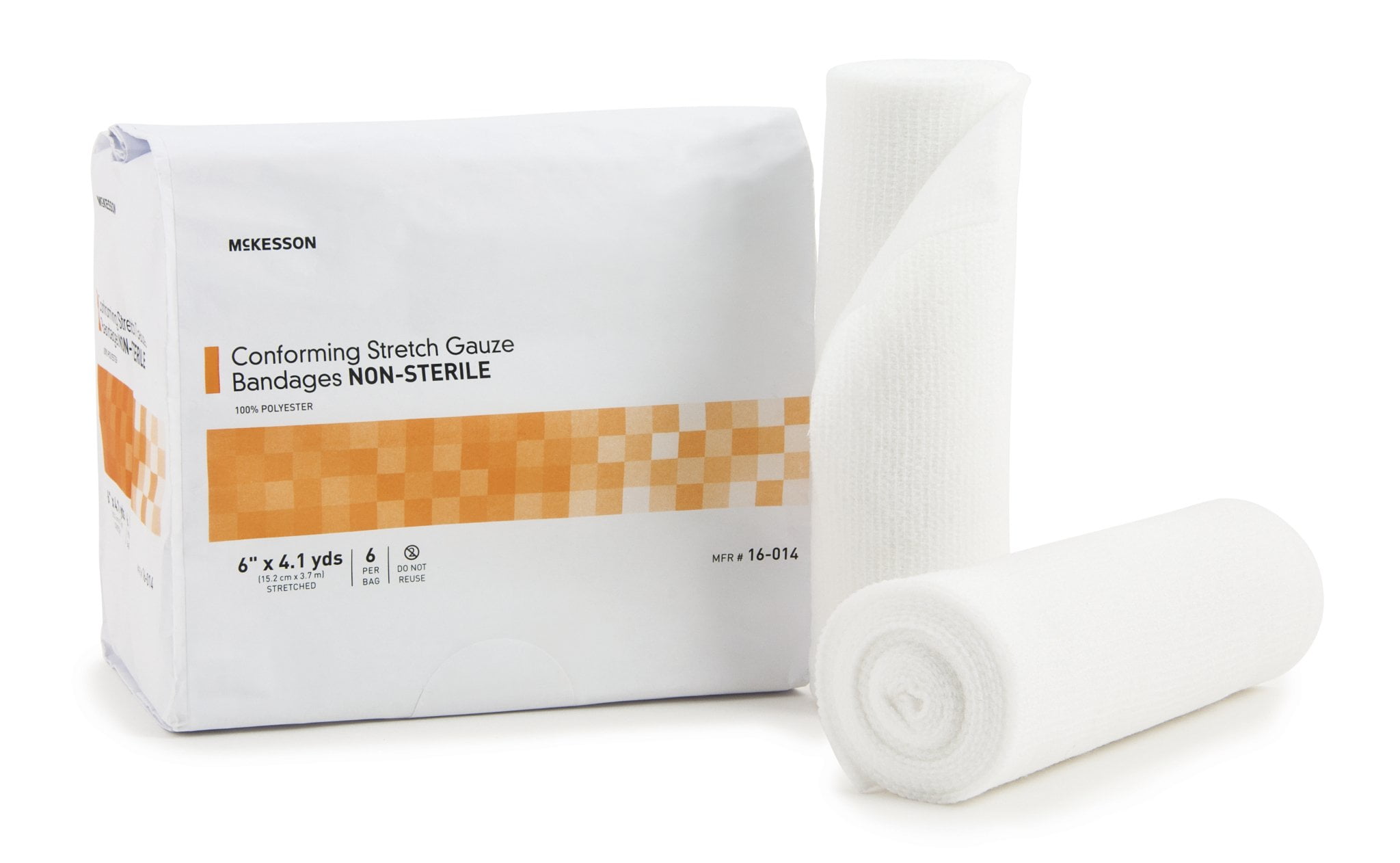 McKesson Conforming Bandage Polyester 6 Inch X 4-1/10 Yard Roll Shape ...