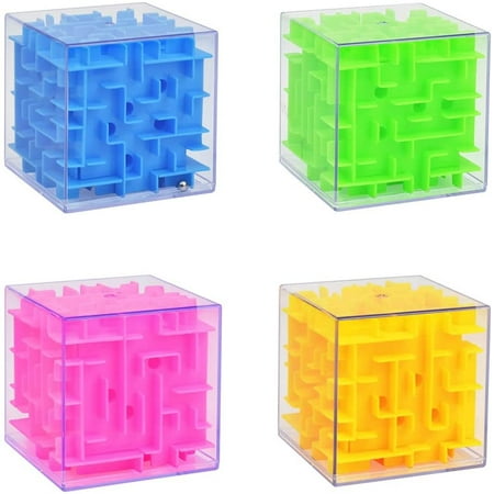 4 Pieces Maze Puzzle Box Puzzle Game Box, Portable Fun Maze Box for ...