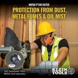 Klein Tools 60552 P100 Half-Mask Respirator with Replaceable Filters ...