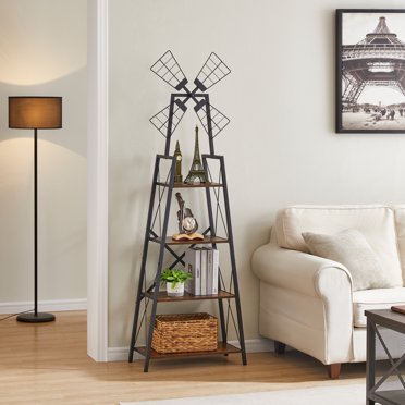 Costway 4-Tier Ladder Book Stand Shelving Unit: Bookcase Storage ...