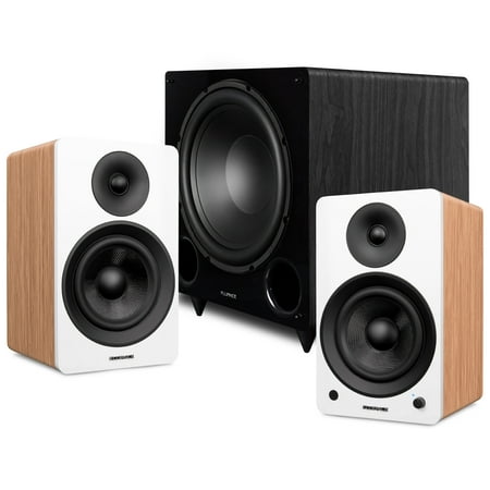 Fluance Ai61 Powered 6.5" Stereo Bookshelf Speakers (Lucky Bamboo ...