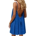 DailyTrove Women's Spaghetti Strap Open Back Mini Dress, Breathable ...