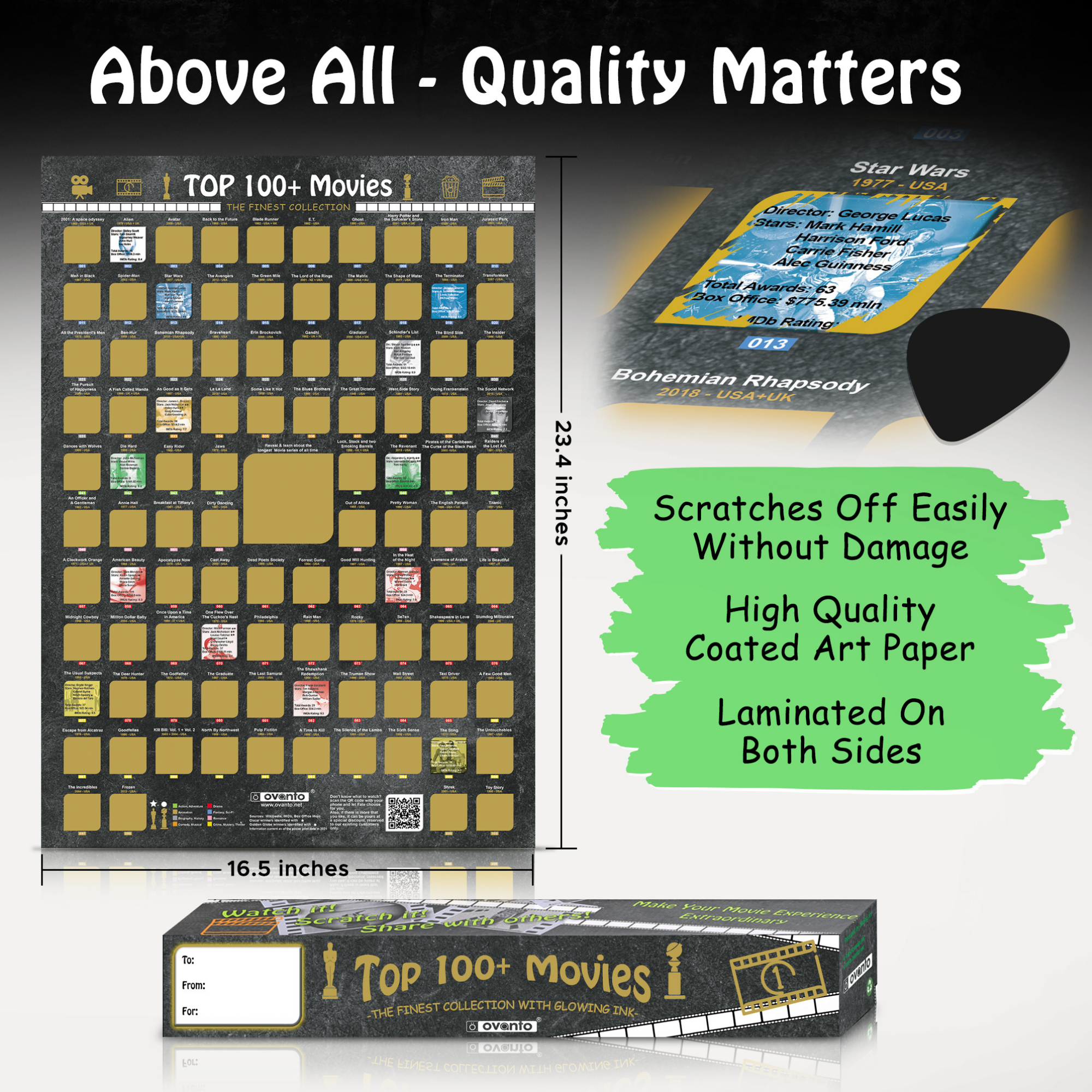 Ovanto 100 Movies Scratch off Poster – Nepal | Ubuy