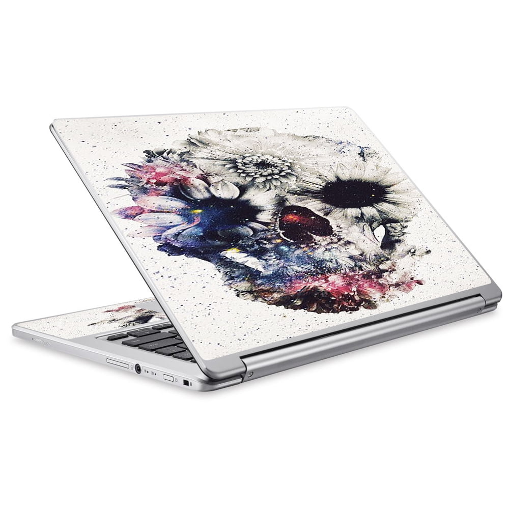 Skins Decals For Acer Chromebook R13 Laptop Vinyl Wrap / Flower Skull ...