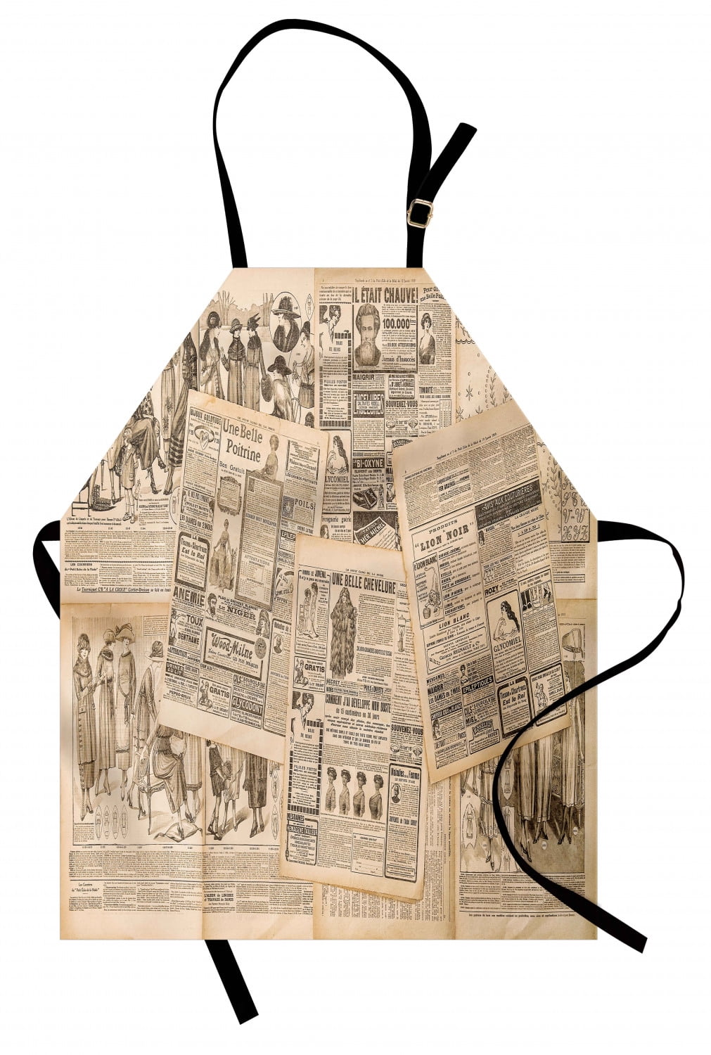 Antique Apron Newspaper Pages with Advertising and Fashion Magazine ...