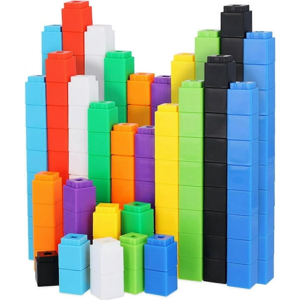 200 cubos matemáticos, bloques de números de plástico para conectar ...