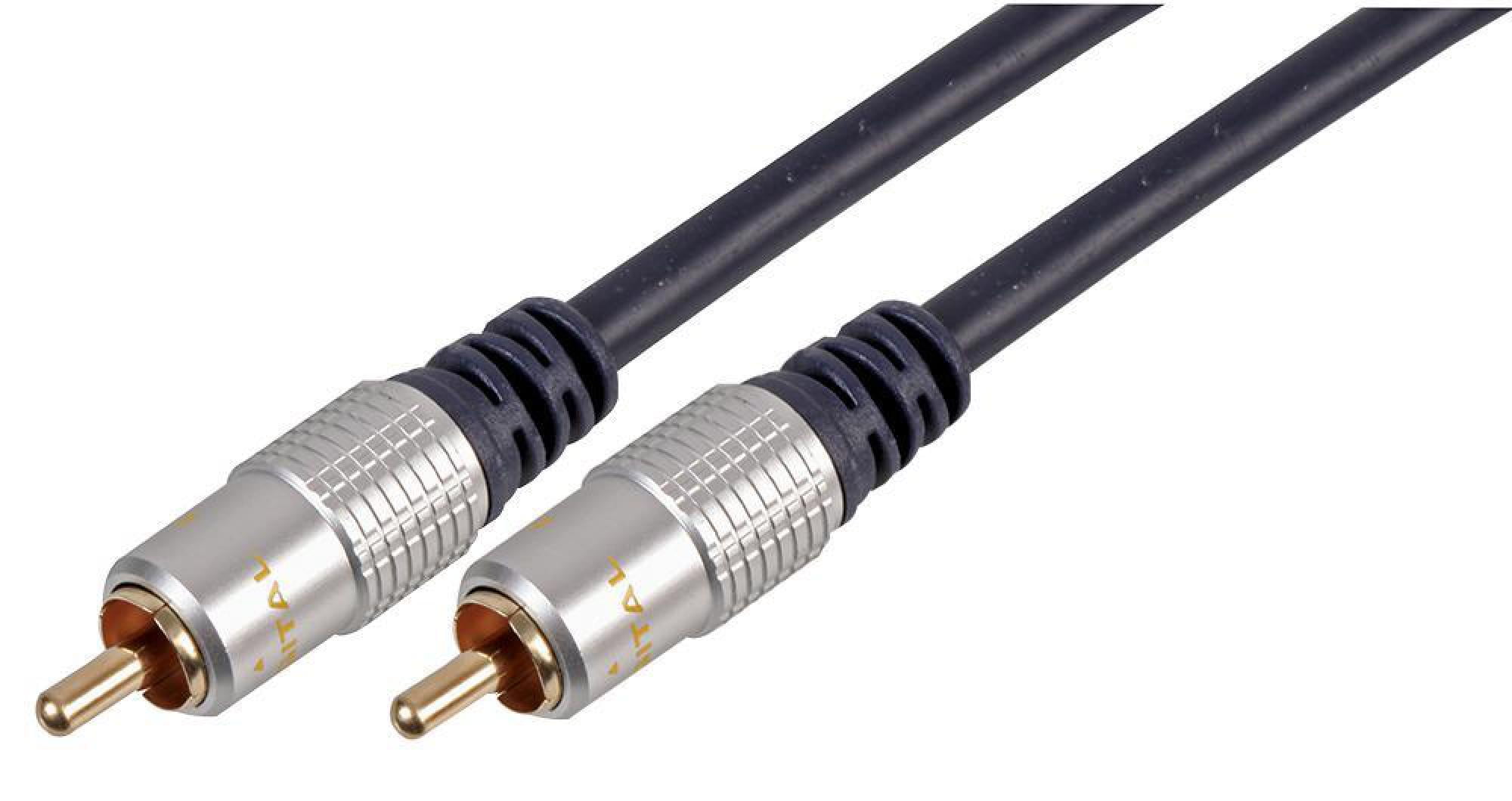 PRO SIGNAL - Phono (RCA) Male to Male Lead, 1.5m Black - Walmart.com