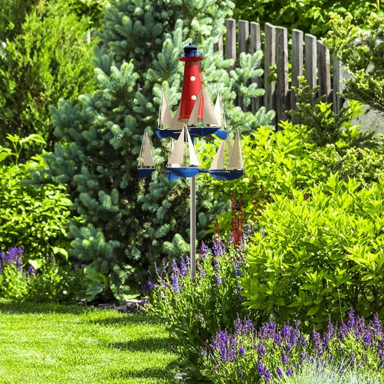 Wind Turbine Garden Spinners Latitude Run® Metal Wind Spinners Outdoor ...