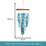 Free Shipping! Blue Handworks Wind Chimes Blue Waterfall Glass Wind ...