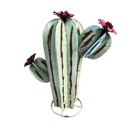 Rustic Arrow 102226 CACTUS WITH FLOWER METAL ART | Walmart Canada