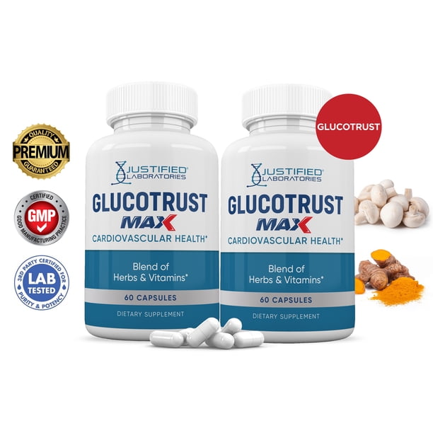 (2 Pack) Glucotrust Max Advanced Formula 1295MG 120 Capsules - Walmart.com