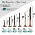 Mr. Pen Wood Screws Assortment Kit, 152 pcs, 6 Sizes, Bronze Screws ...