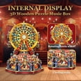 IBOHEYE 3D Wooden Puzzle Ferris Wheel Music Box Kit with LED,Rotating ...