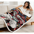Demon Slayer Akaza Collage Design Flannel Blanket - Anime Character ...