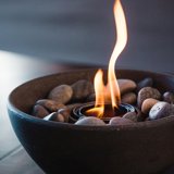 TerraFlame Basin Table Top Fire Bowl Gel Fuel - Stone Cast - Graphite ...
