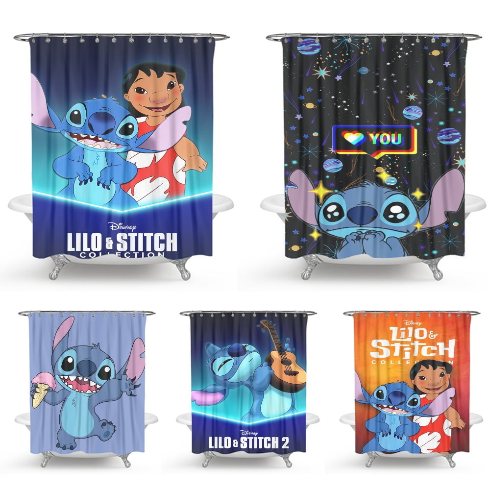 Lilo And Stitch Shower Curtain For Cartoon Fans Luxury Shower Curtains