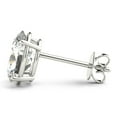 0.15Ct Oval Moissanite Prong Set Stud Earrings In 14K Solid White Gold ...