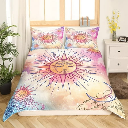 Sun and Moon Duvet Cover Full Stars Galaxy Constellation Bedding Set ...