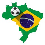 Brazil Map with Soccer Wall Mural by Wallmonkeys Peel and Stick Graphic ...
