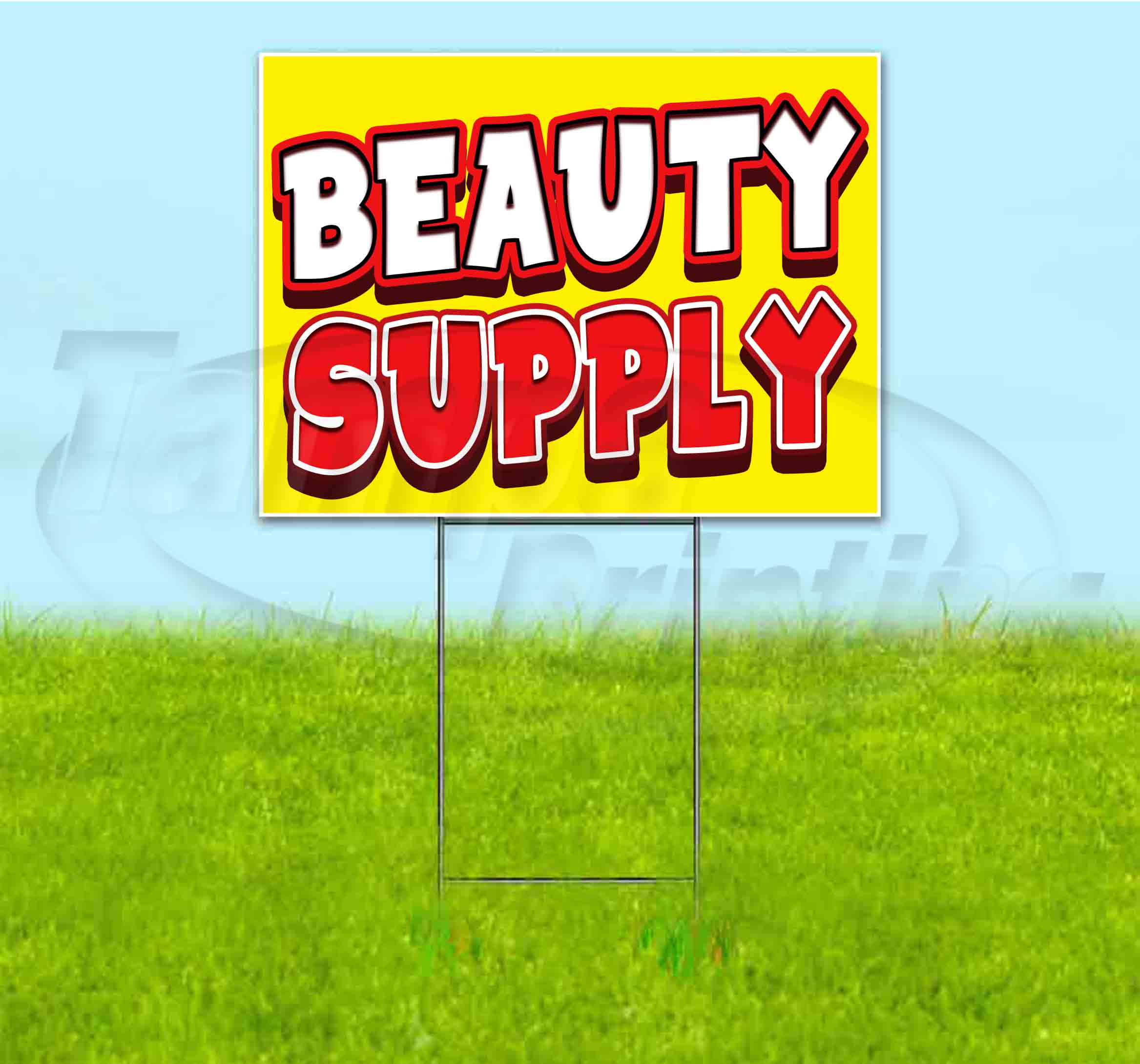 Beauty Supply V2 (18" x 24") Yard Sign, Includes Metal Step Stake ...