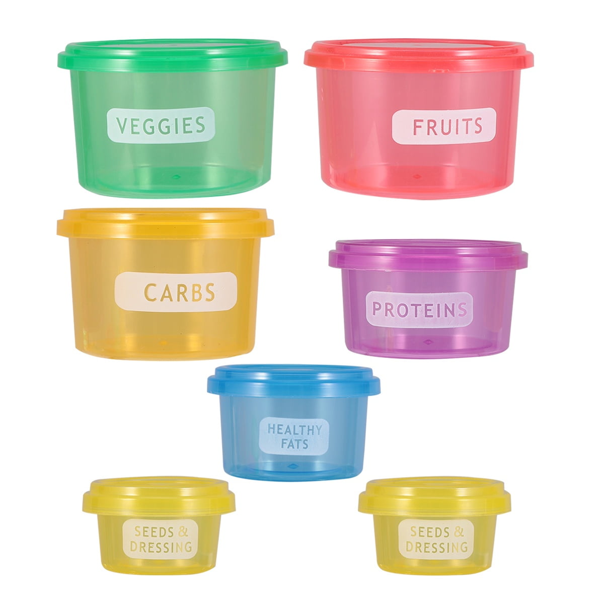 1 Set 7 Pcs Diet Portion Control Containers Fresh-keeping Food Box ...