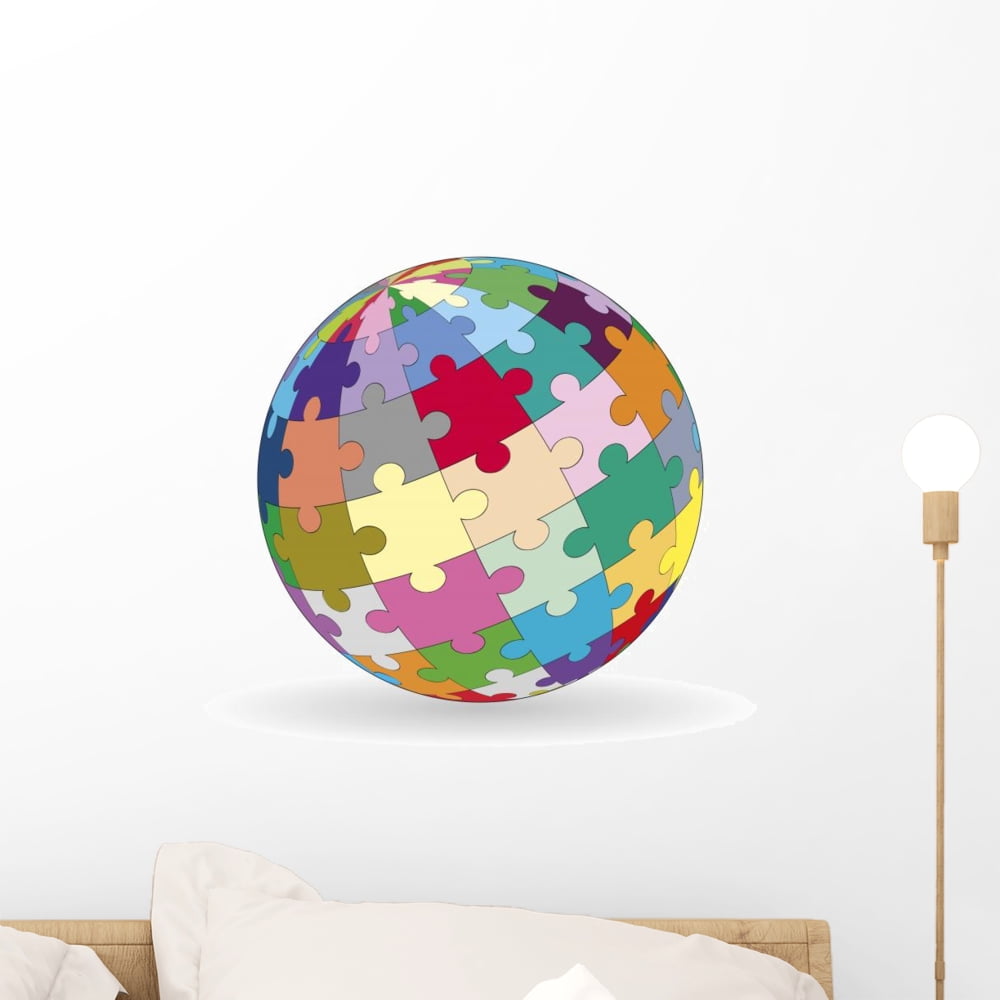 Spherical Puzzle Wall Mural by Wallmonkeys Peel and Stick Graphic (18 ...