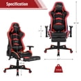 Goplus Massage LED Gaming Reclining Racing Chair For Adults w/Lumbar ...