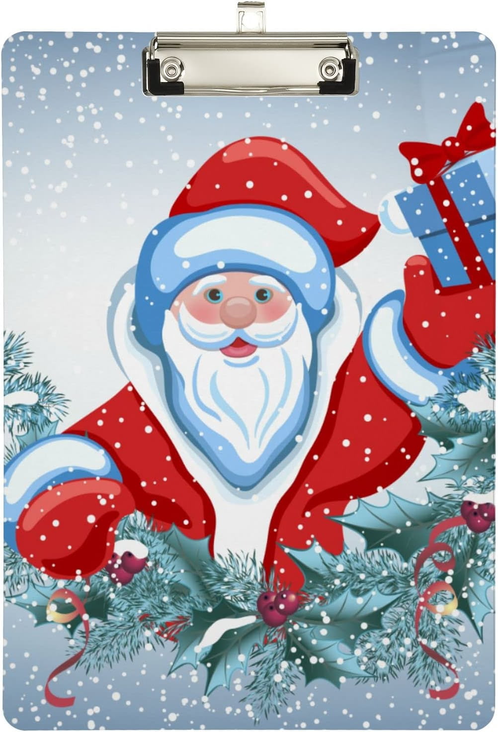 FMSHPON Christmas Santa Cardinal Present Clipboard Hardboard Wood ...