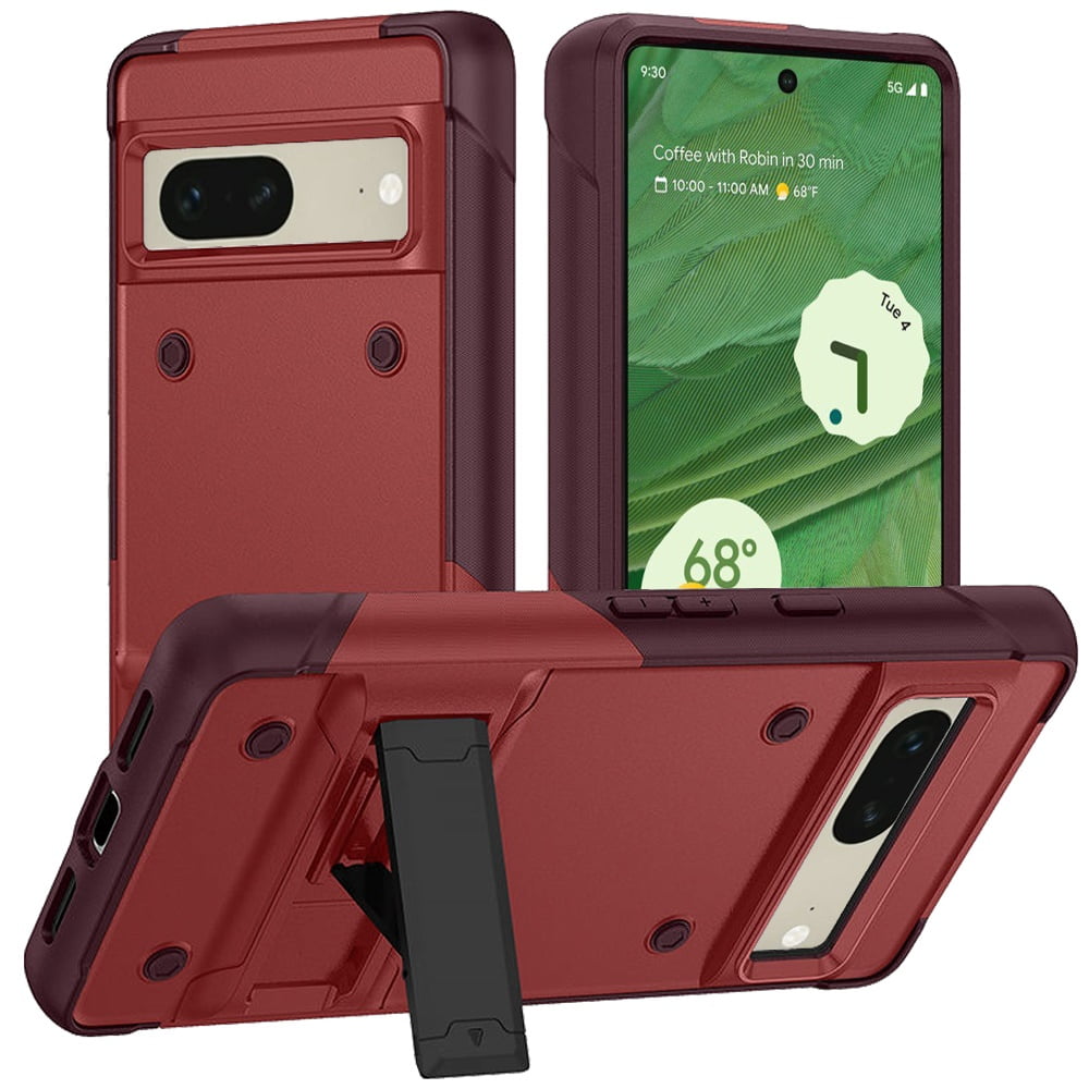 TUFF Hybrid Armor Case with Kickstand for Google Pixel 7 - Red ...