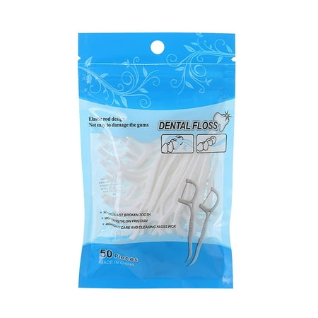 Oral Care Floss 50 Large Boxed Floss Sticks Clean Disposable Floss Pick ...